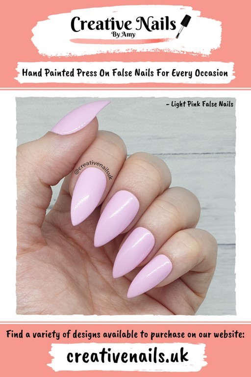 Light Pink Press On False Nails | Creative Nails